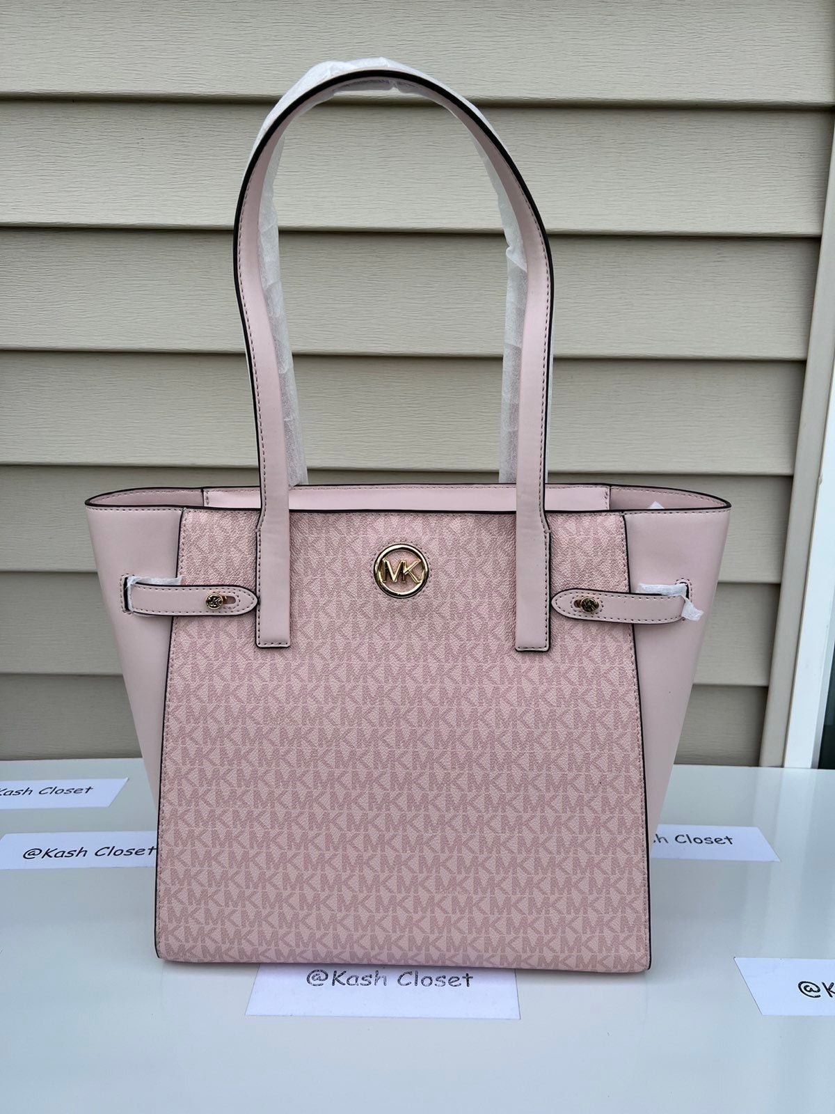 Michael Kors Michael Kors Carmen Tote Large Leather Purse MK Signature ...