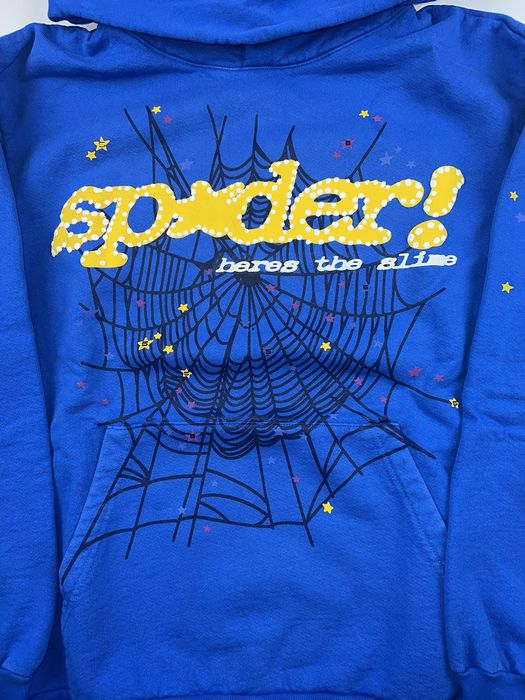Spider Worldwide Sp5der TC Blue Hoodie | Grailed