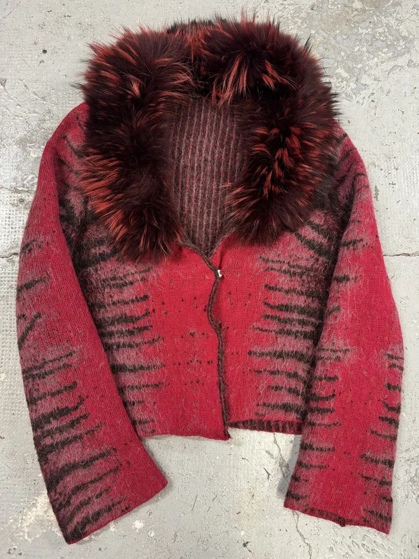 Archival Clothing × Roberto Cavalli × Vintage FW2001 Roberto Cavalli Red Zebra Savage Devil ...