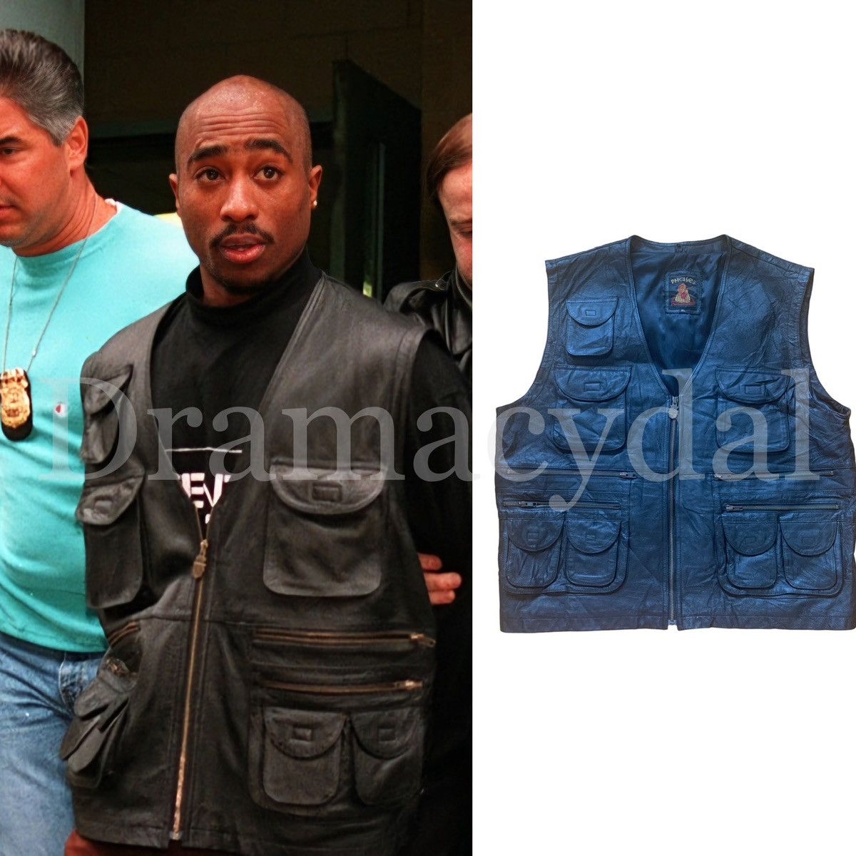 Vintage Phase 3 Leather Vest **Style Worn By 2Pac** Vintage 90s | Grailed