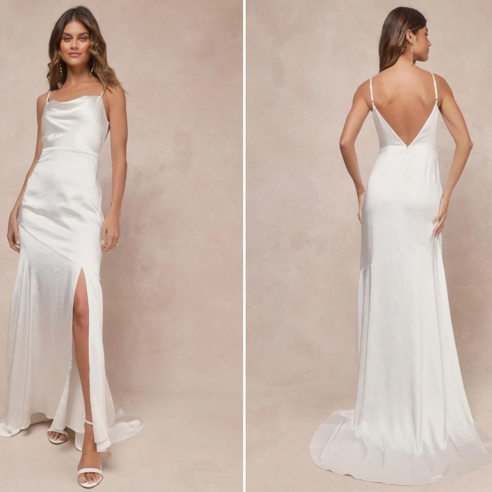 Lulus LULU's Bridal Cowl Neck Modest Elegant Sophisticated Gown | Grailed