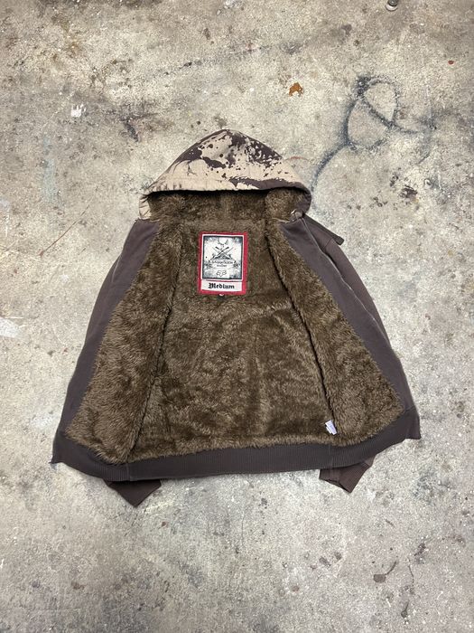 Vintage Vintage 2000s Fox Racing Sasquatch Fur Line Hoodie Brown y2k ...