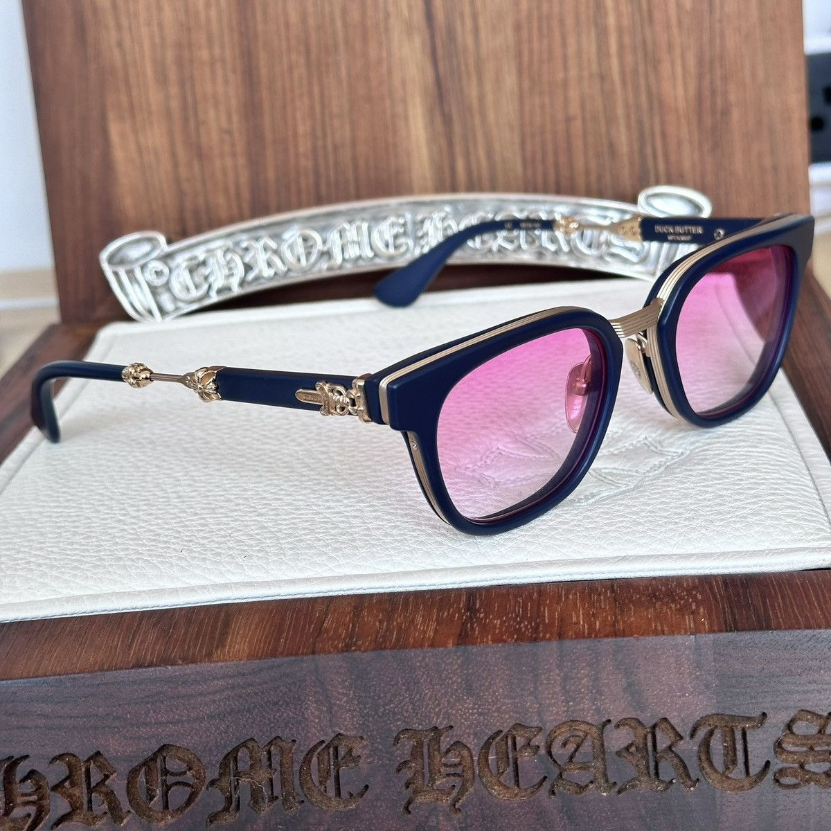 Chrome Hearts Chrome Hearts Duck Butter 1/1 Dagger Cross Sunglasses ...