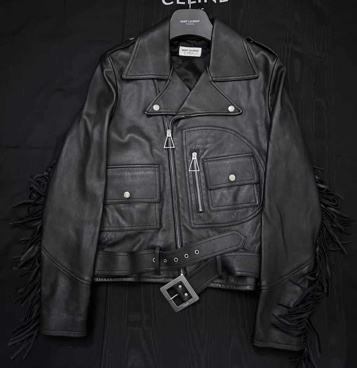 Saint Laurent Paris Saint Laurent L01 Tasseled leather jacket | Grailed