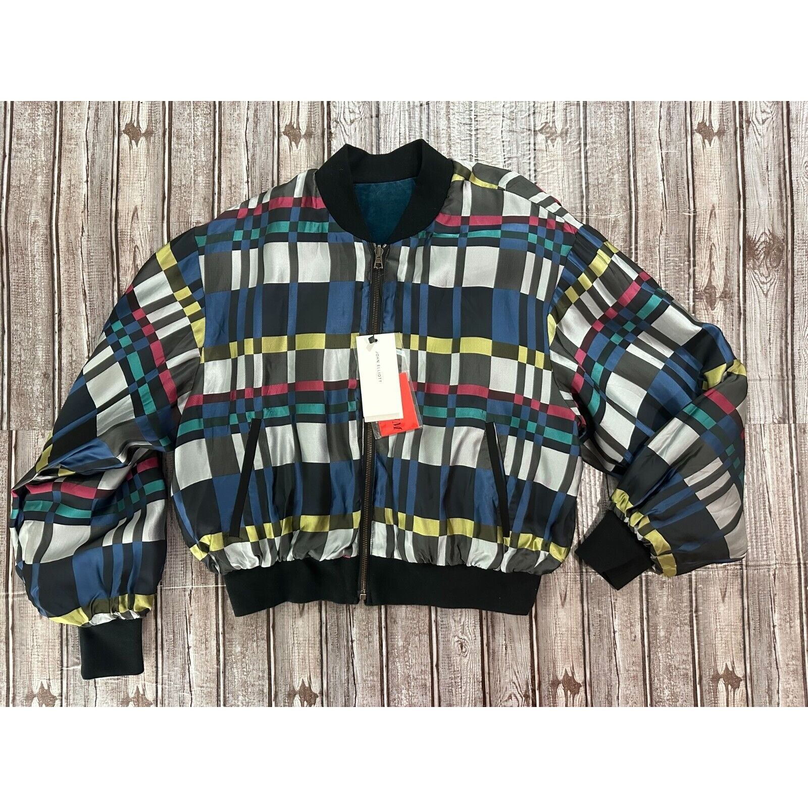 John Elliott John Elliott Iris velvelt/satin reversible Bomber Jacket ...