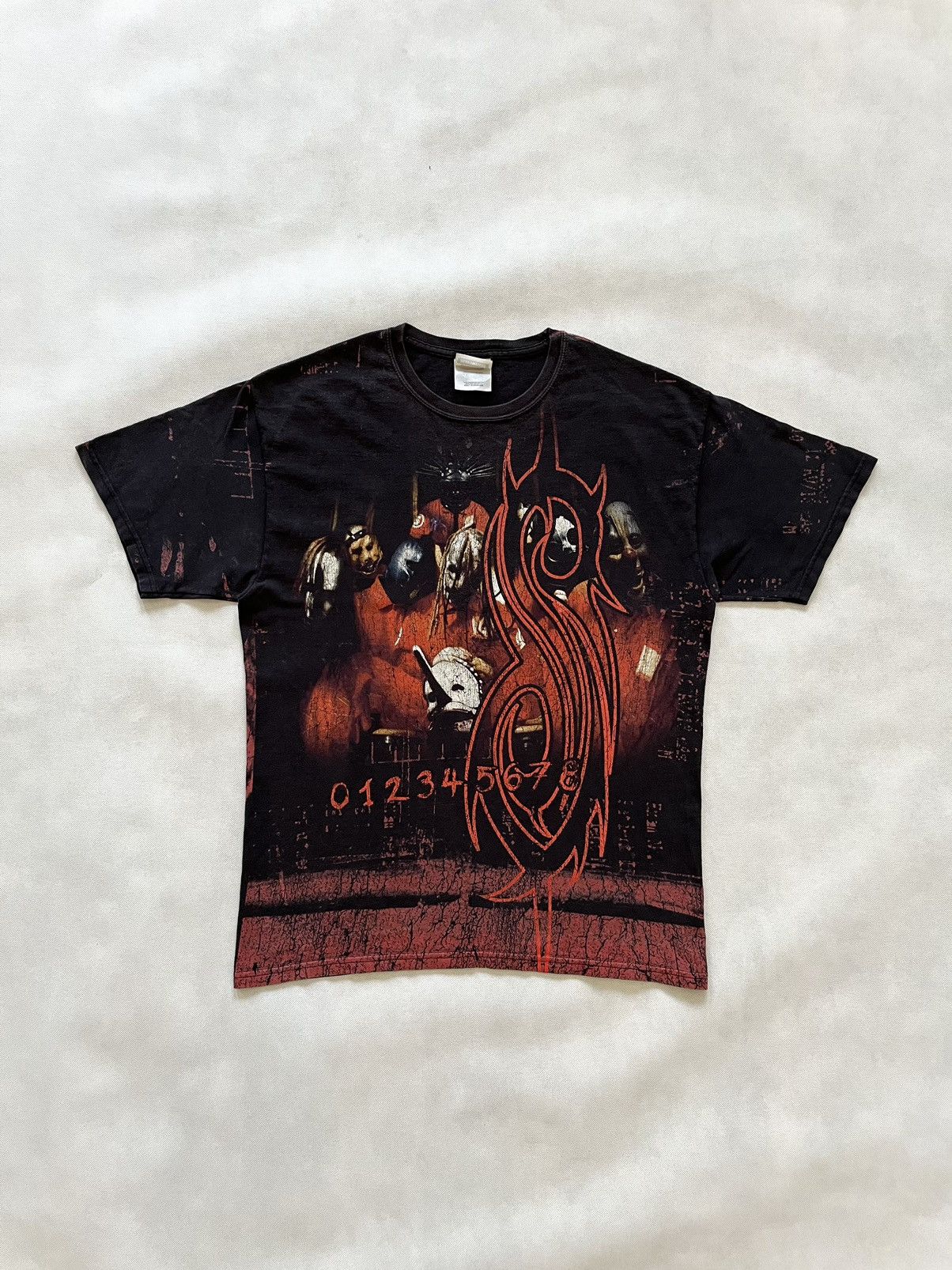 Slipknot RARE! Vintage Slipknot All Over Full Print Faded Black Tee ...