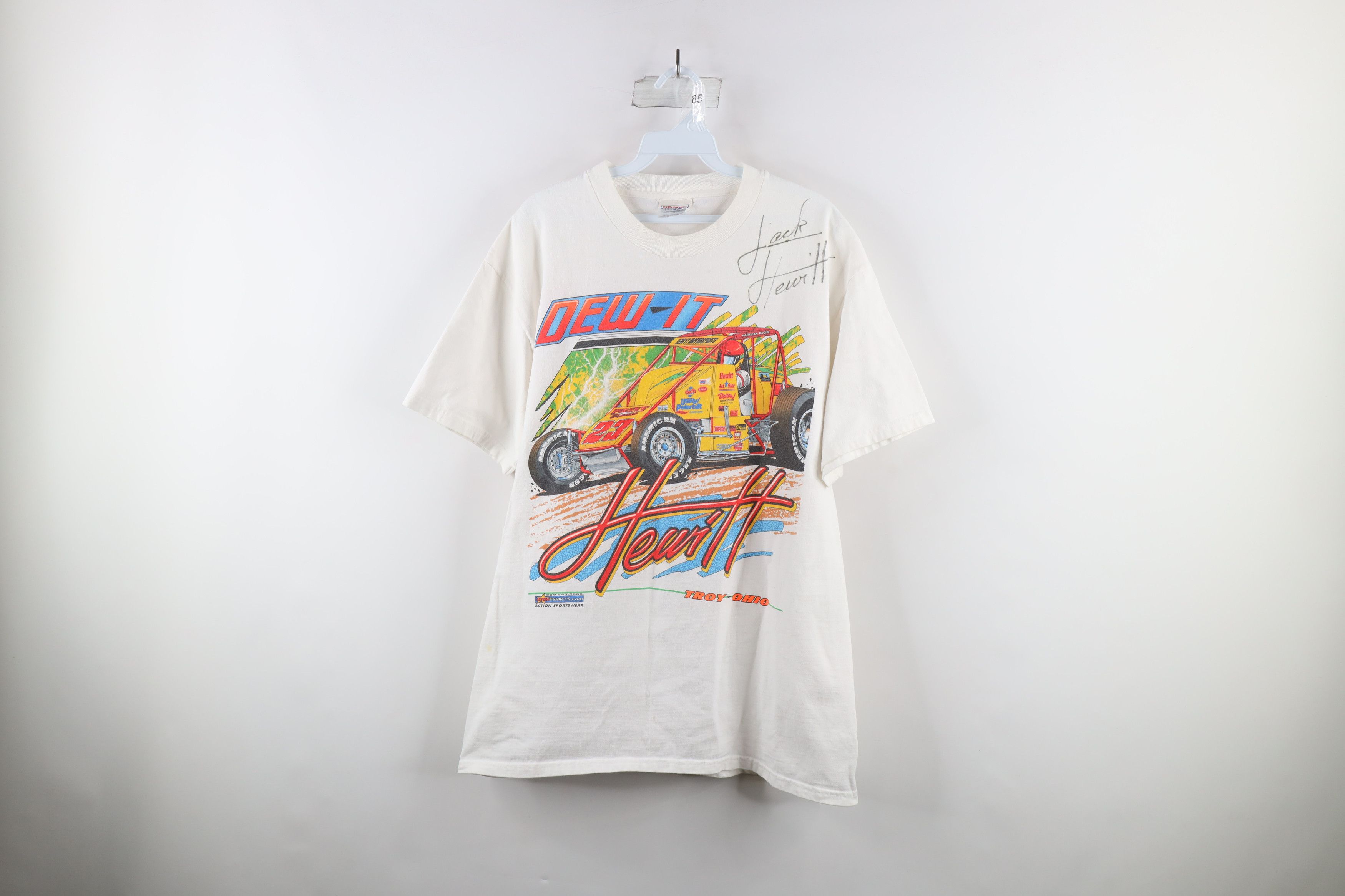 Vintage Vintage Autographed Jack Hewitt Racing T-Shirt White Cotton ...