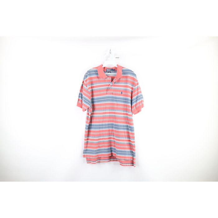 Ralph Lauren Vintage 90s Ralph Lauren Faded Rainbow Striped Polo Shirt ...