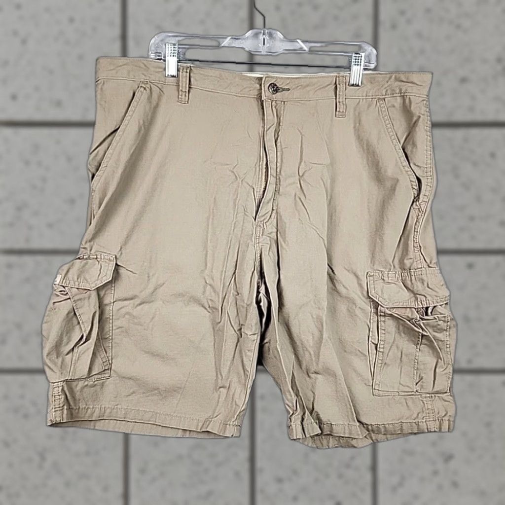 Wrangler Wrangler Mens Gray Cargo Shorts 40 Regular Fit Cotton Work ...