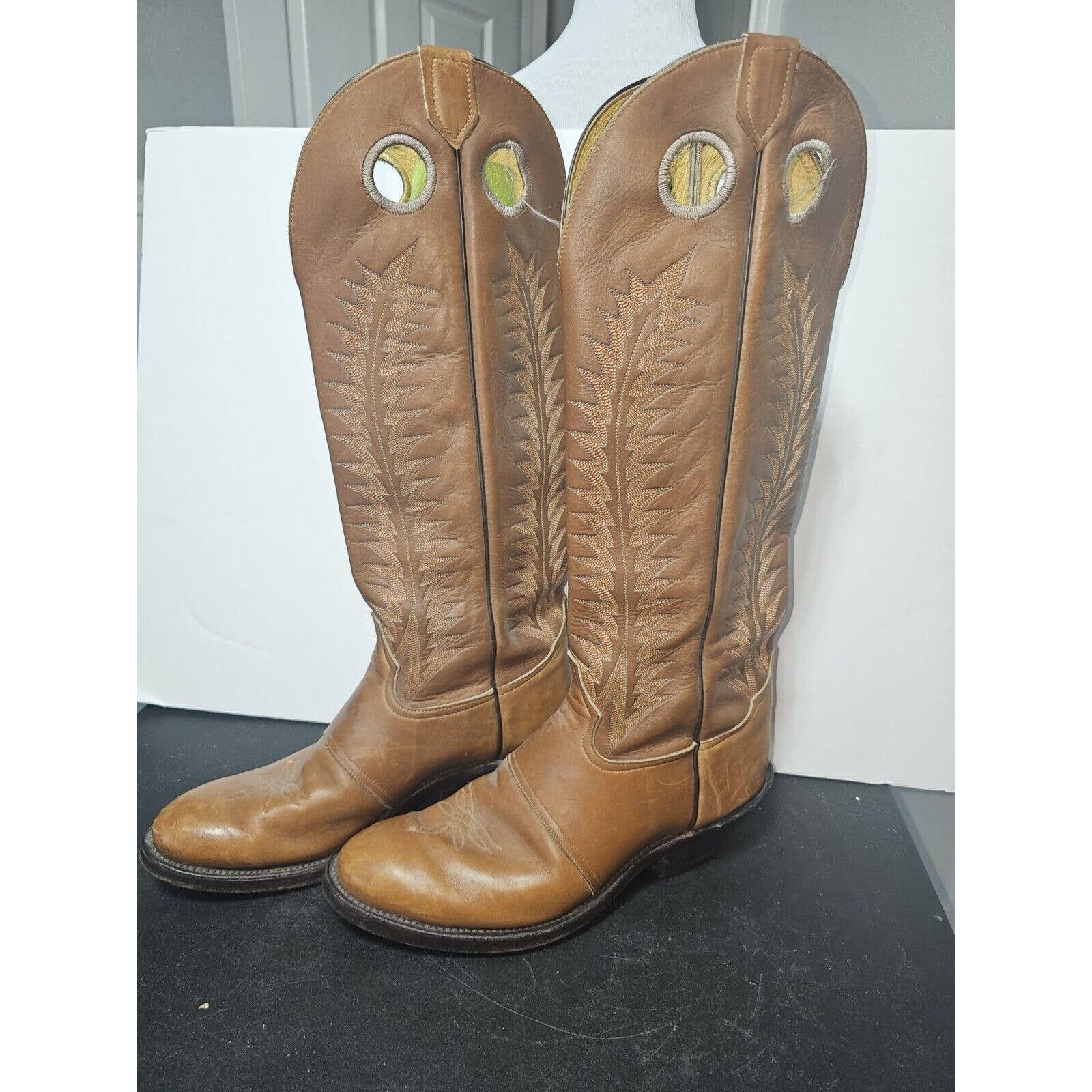 Tony Lama Men's Tony Lama #4809 Cowboy Boots Brandy Leather - Size-11D ...