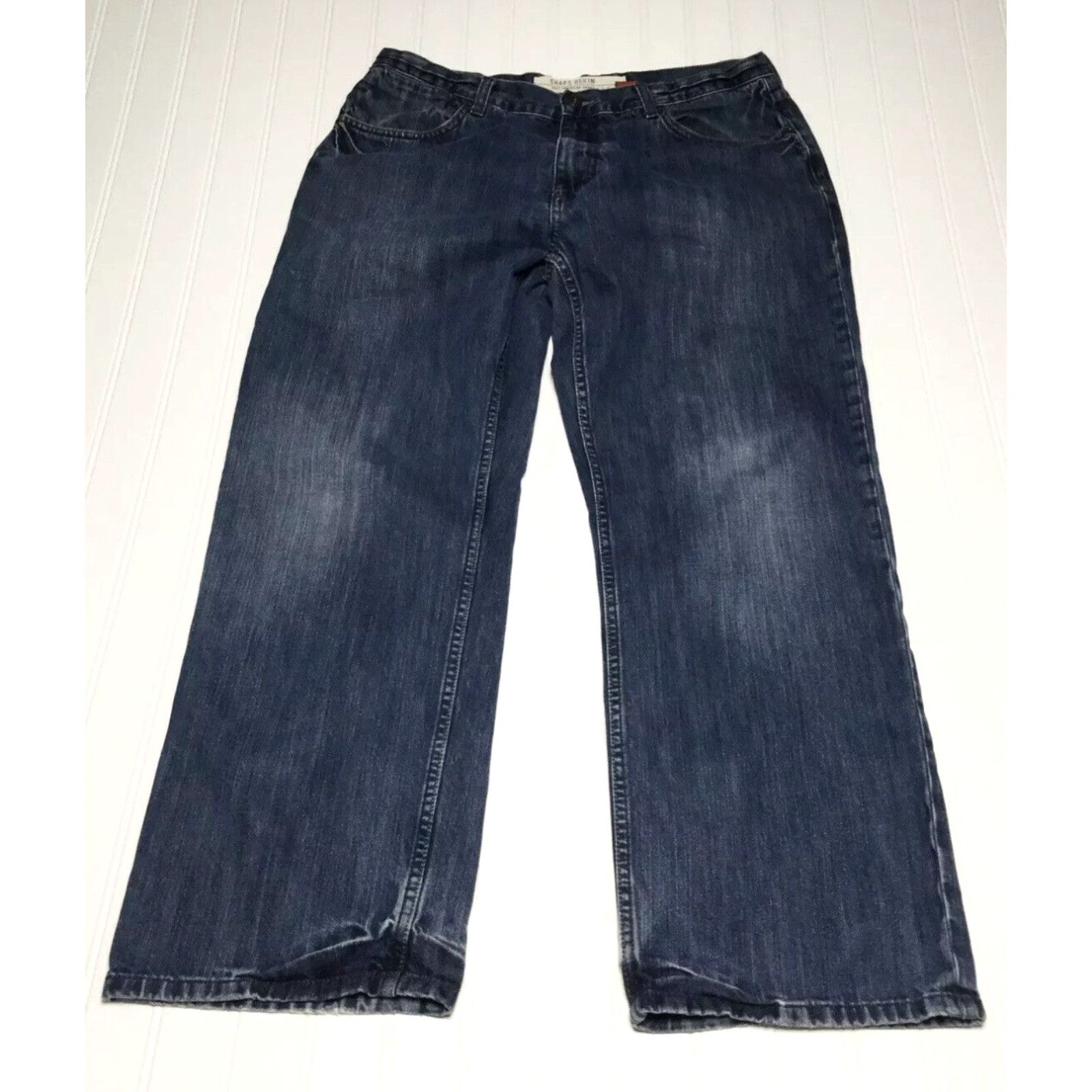 Chaps CHAPS DENIM Men’s Relaxed Straight Leg Blue Jeans 36/30 Measures ...