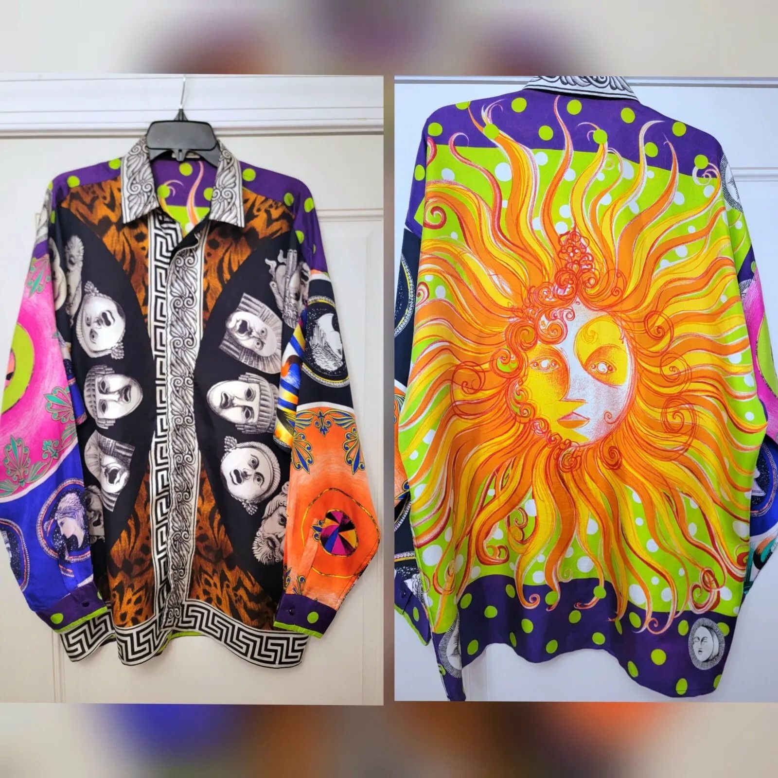 Versace Gianni Versace silk shirt 90s Baroque Sun Greek Heads | Grailed