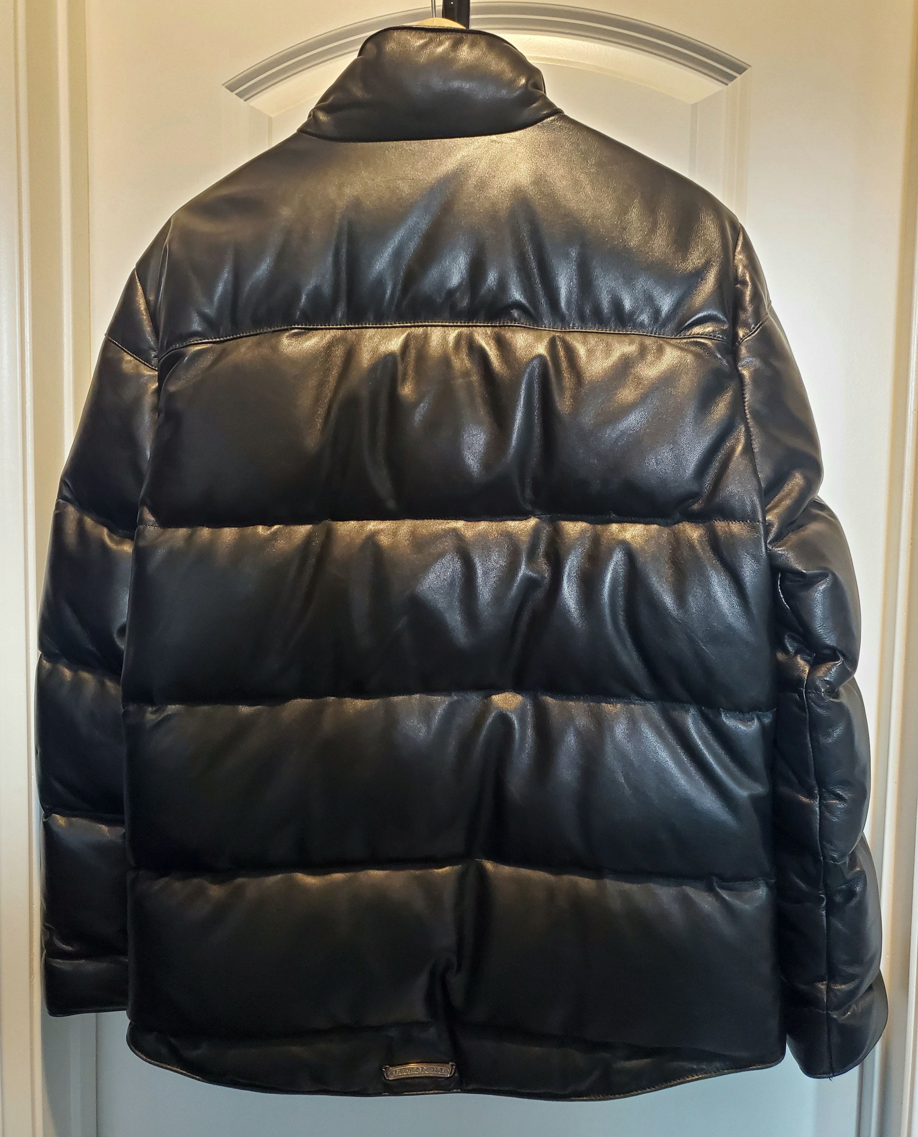 Chrome Hearts Chrome Hearts "Stiff" Lamb Leather Down Puffer Jacket ...