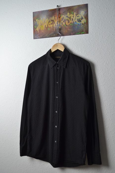 Louis Vuitton Louis Vuitton Vintage Monogram Full Black Shirt Button Up ...
