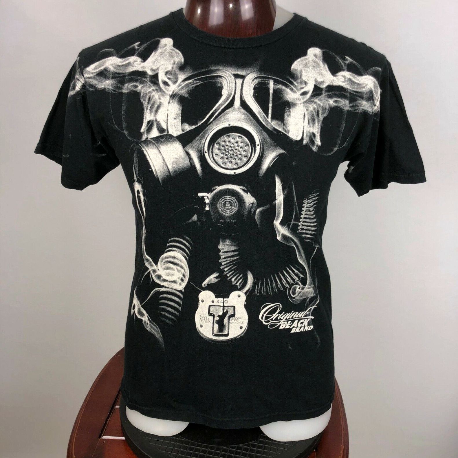 Vintage Original Black Brand Gas Mask Smoke Graphic T Shirt | Grailed