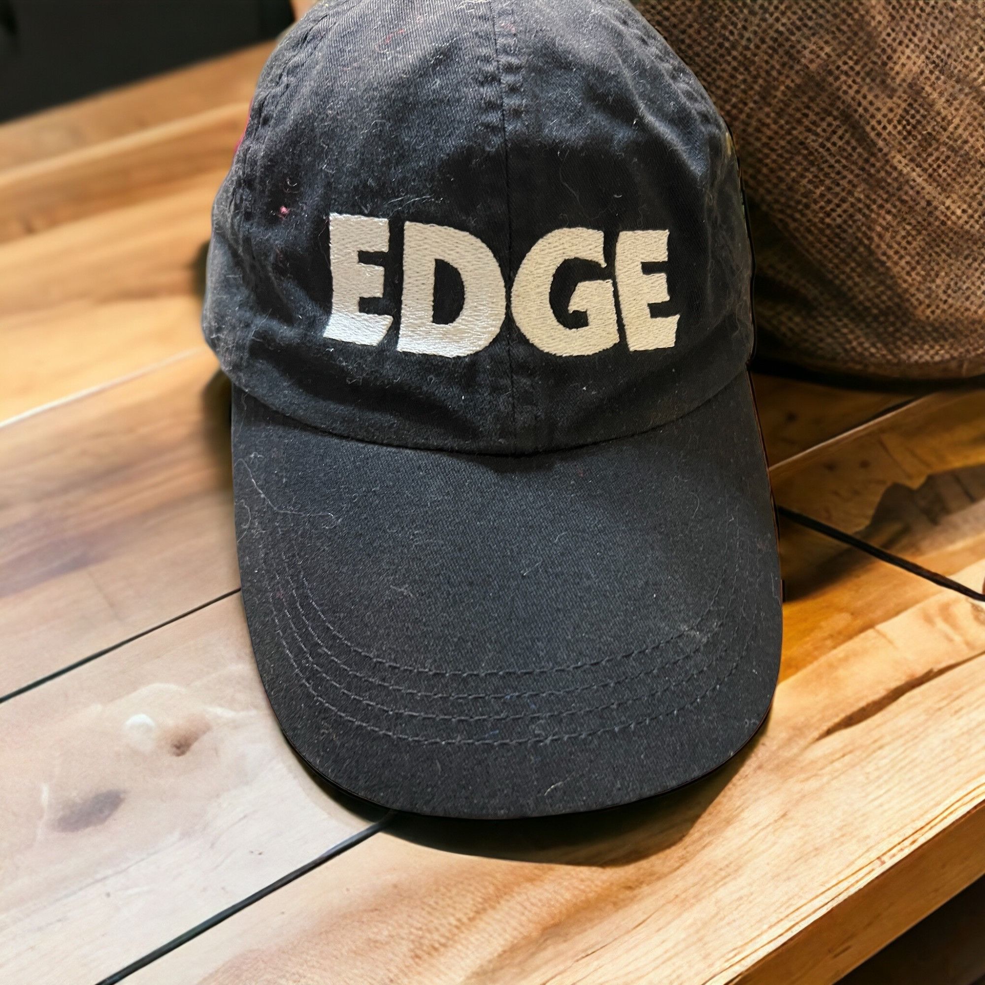 Anvil EDGE Anvil Ball Cap Hat Embroidered Black White Cotton Strap ...