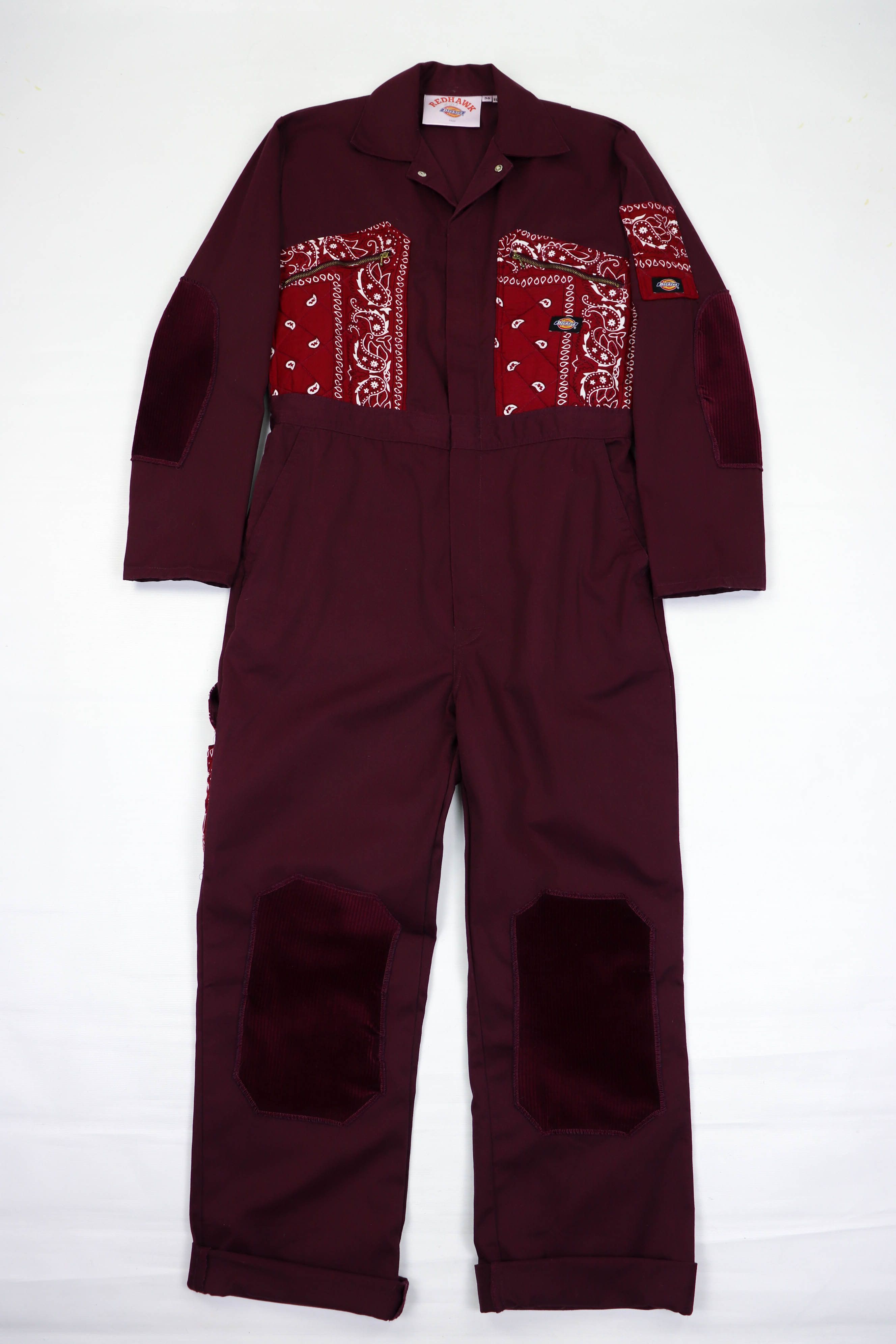 Custom × Dickies × Vintage Dickies Redhawk Burgundy Paisley Custom ...
