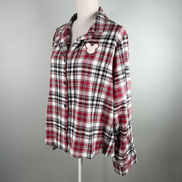 Disney Disney Flannel Plaid Mickey Mouse Top Button Down XL New | Grailed