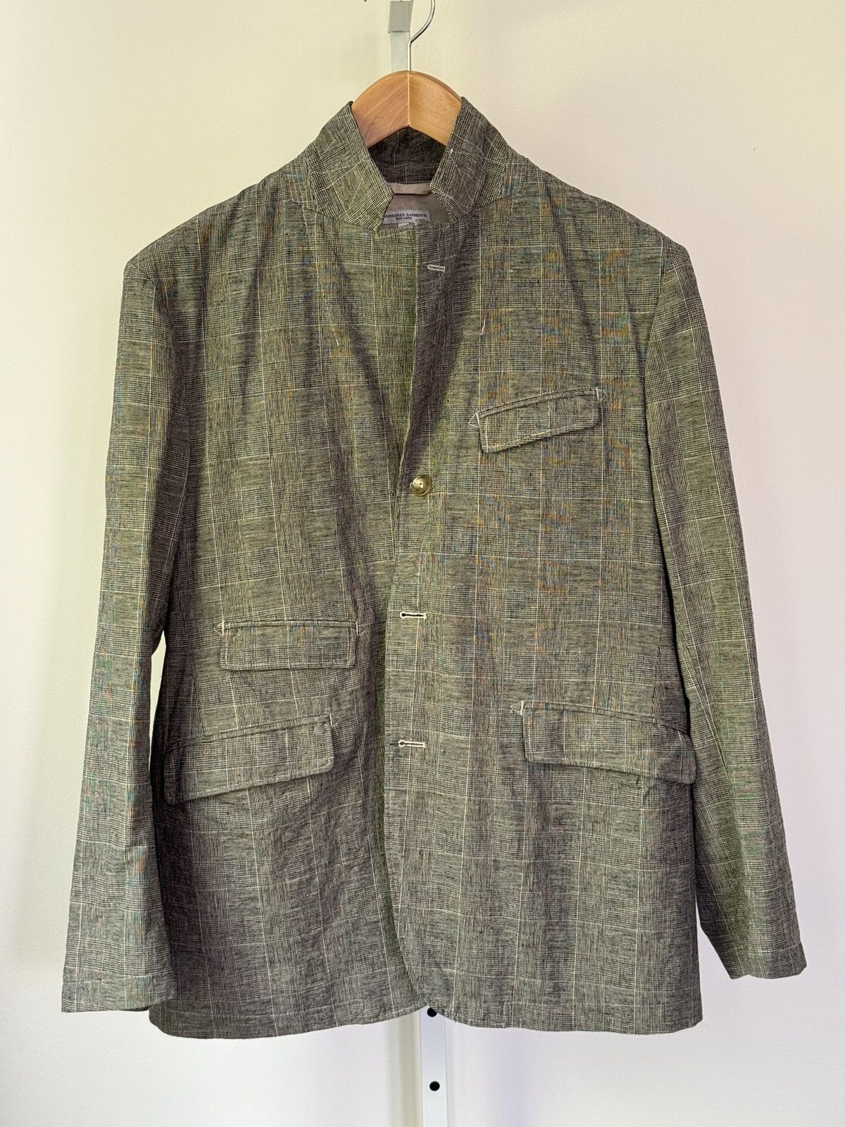 Engineered Garments Andover Jacket Grey Glen Plaid - Linen/Cotton | Grailed