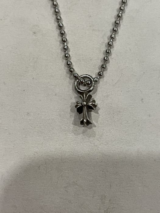 Chrome Hearts Chrome Hearts Cross Pendant Ball Chain Silver Necklace ...