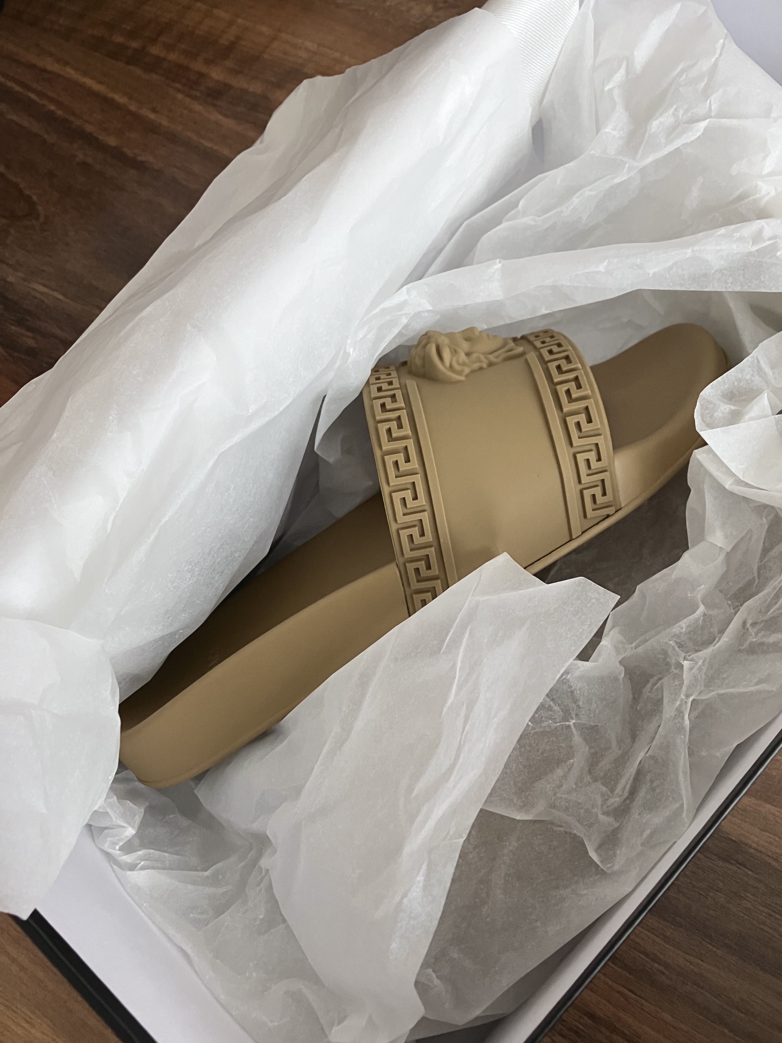 Versace Versace Medusa Palazzo Pool Slides Honey | Grailed