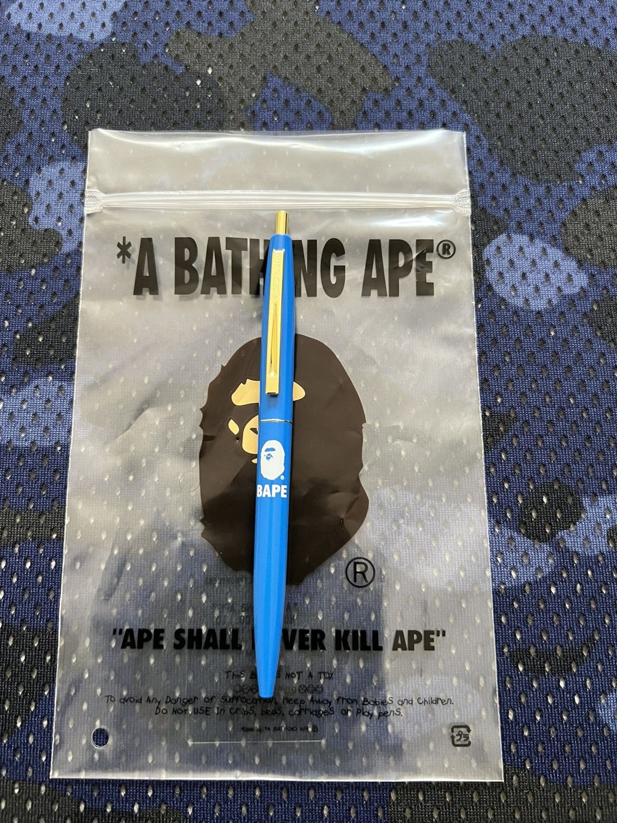 Bape 100% Authentic A Bathing Ape Blue Bape Head Ball Point Pen | Grailed