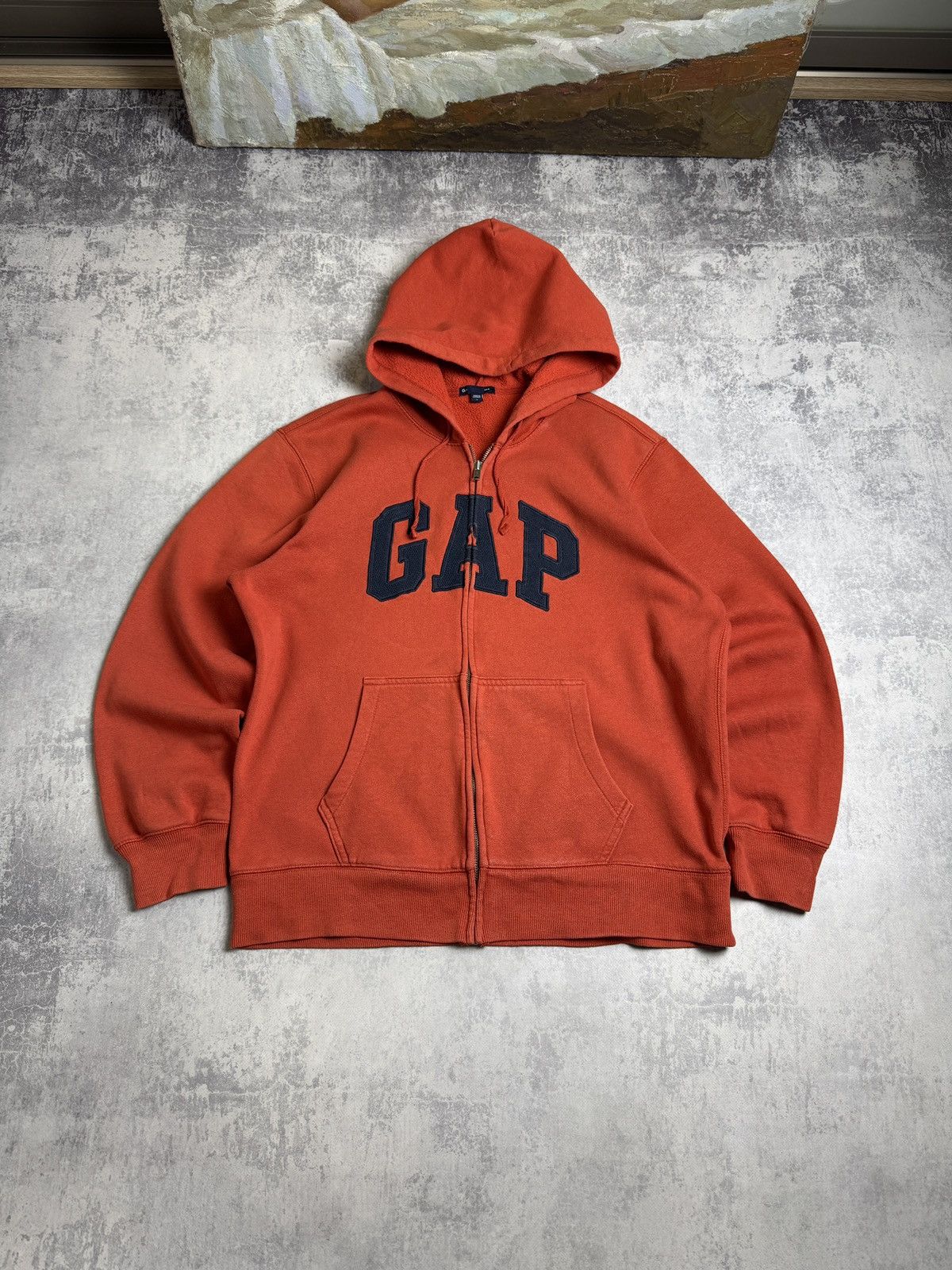 Gap × Streetwear × Vintage Gap Y2K Vintage Center Big Logo Zip Up Boxy Hoodie | Grailed