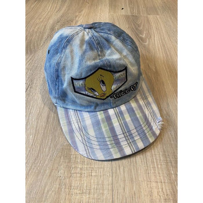 Warner Bros Vintage Looney Tunes Tweety Bird Denim Classic Hat Cap 90s ...