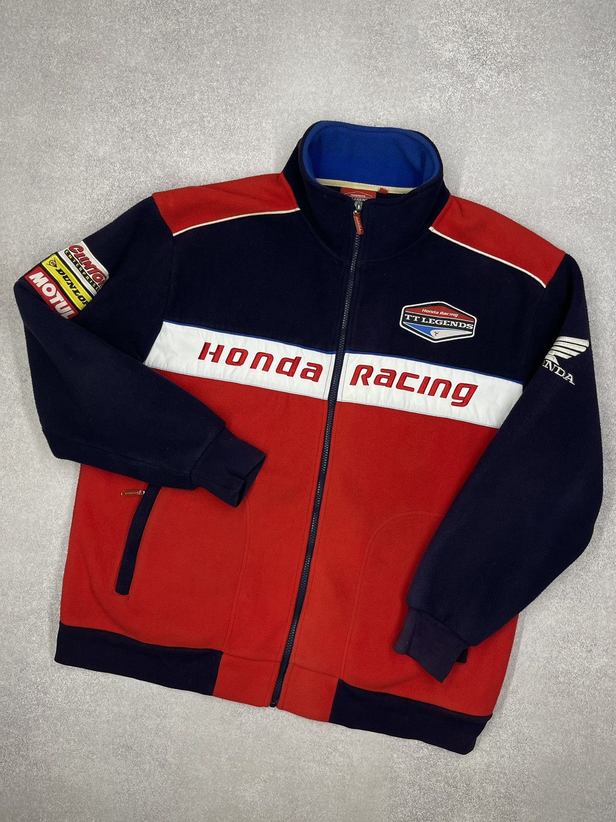 Honda × Racing × Vintage Vintage Honda Racing TT Legends Fleece Jacket ...