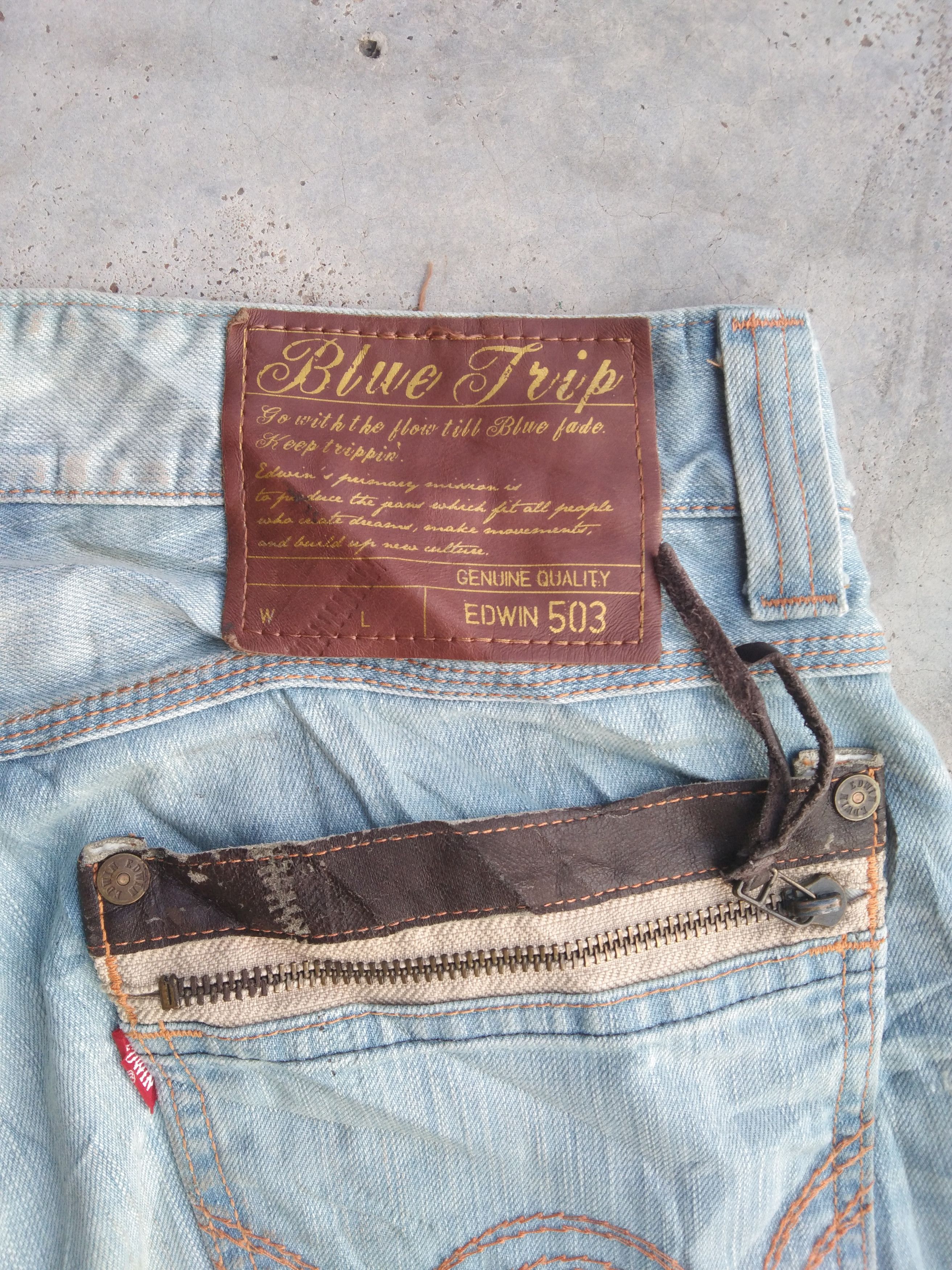 Japanese Brand Vintage Edwin Distressed Jeans 34x30 | Grailed