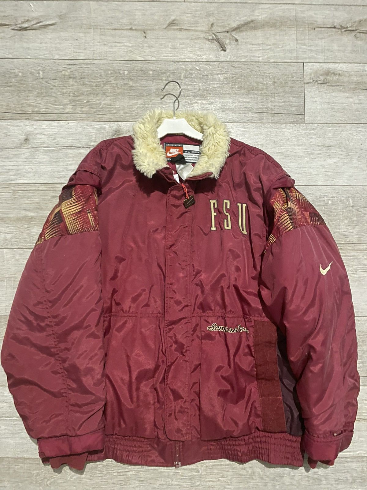 Nike × Vintage Nike FSU Seminoles Rare Vintage Red Bomber Jacket | Grailed