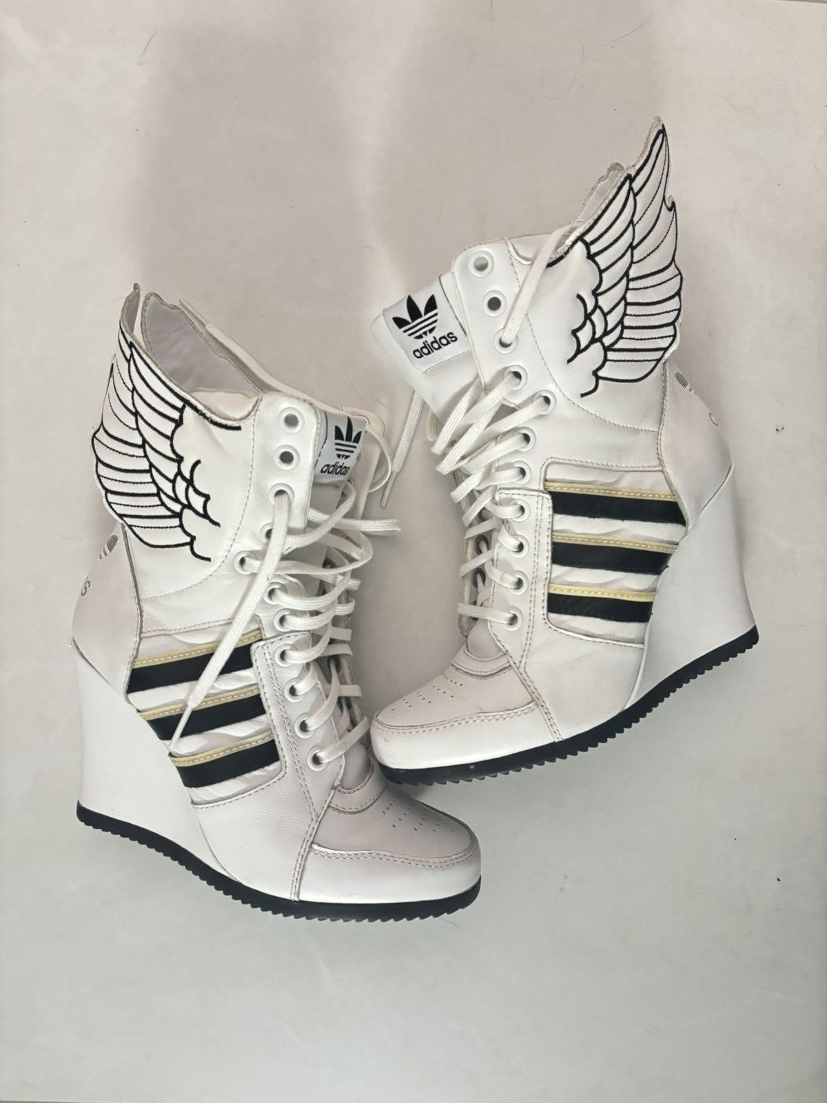 Adidas × Jeremy Scott Jeremy Scott Adidas WHITE Wings Wedge Boots | Grailed