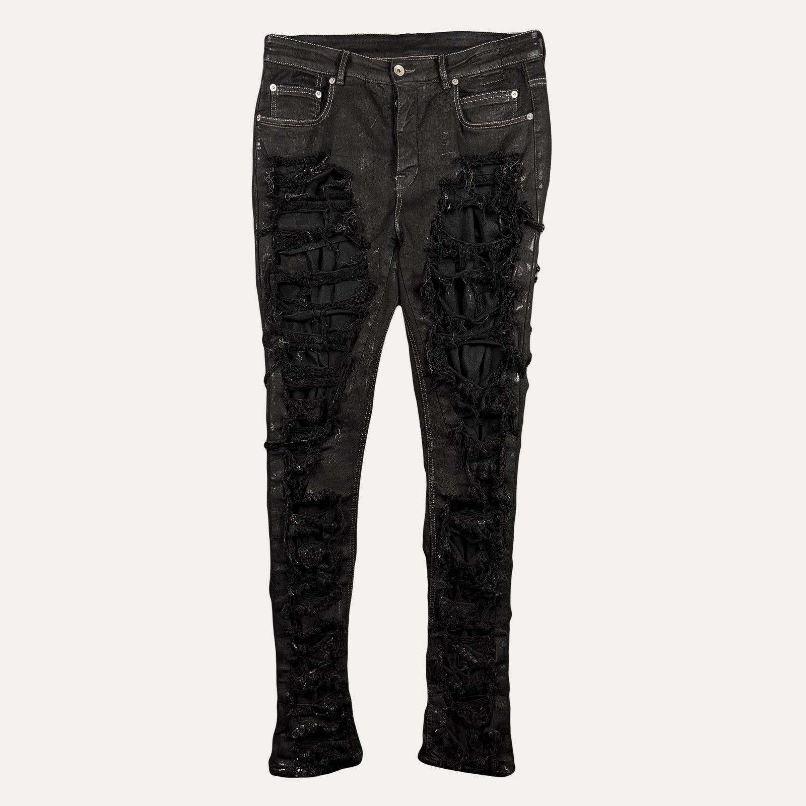 Rick Owens RIck Owens DRKSHDW Detroit Cut Destroyed Denim Jean | Grailed