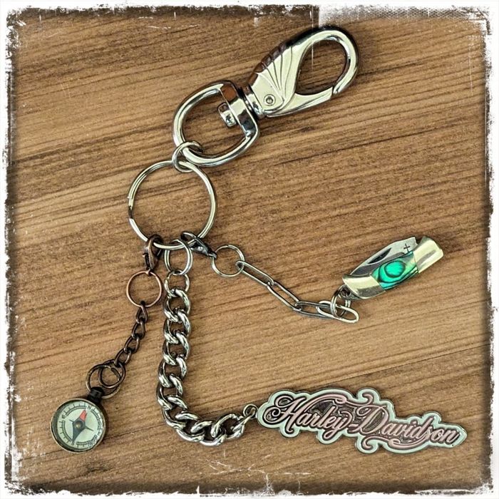 Harley Davidson Harley Davidson Key chain Mini Knife & Compass Swivel ...