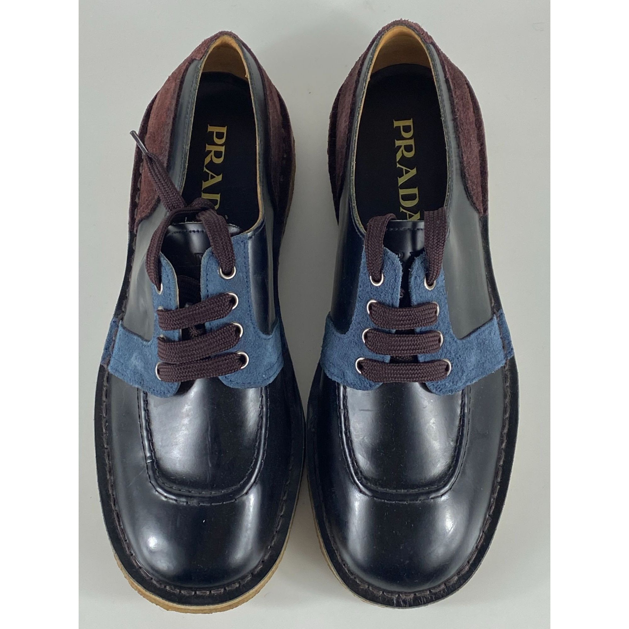 Prada Prada Crepe Sole Colorblock Oxfords Brogues Derby Dress Shoe ...