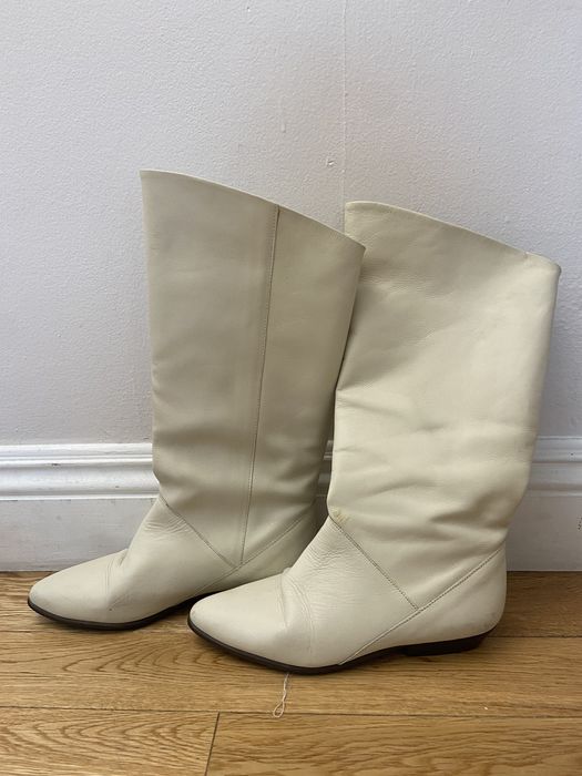 Vintage Sloan Peterson white leather western boots | Grailed