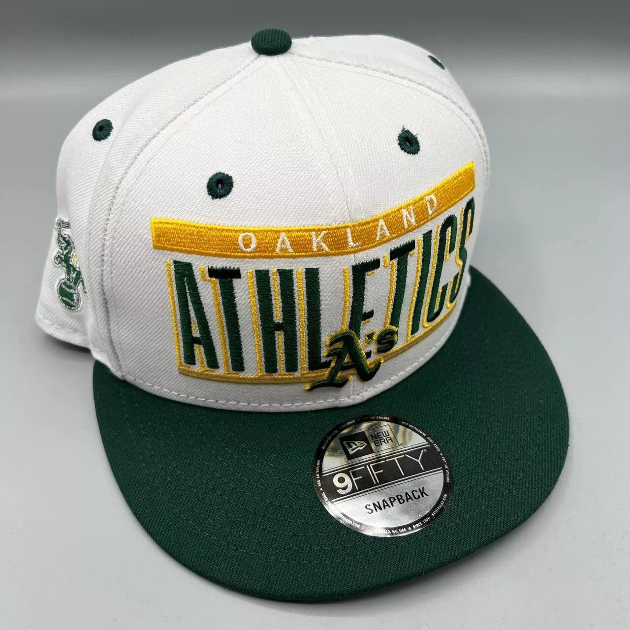 MLB × New Era Oakland Athletics Hat Men White Green MLB Snap Back Cap ...