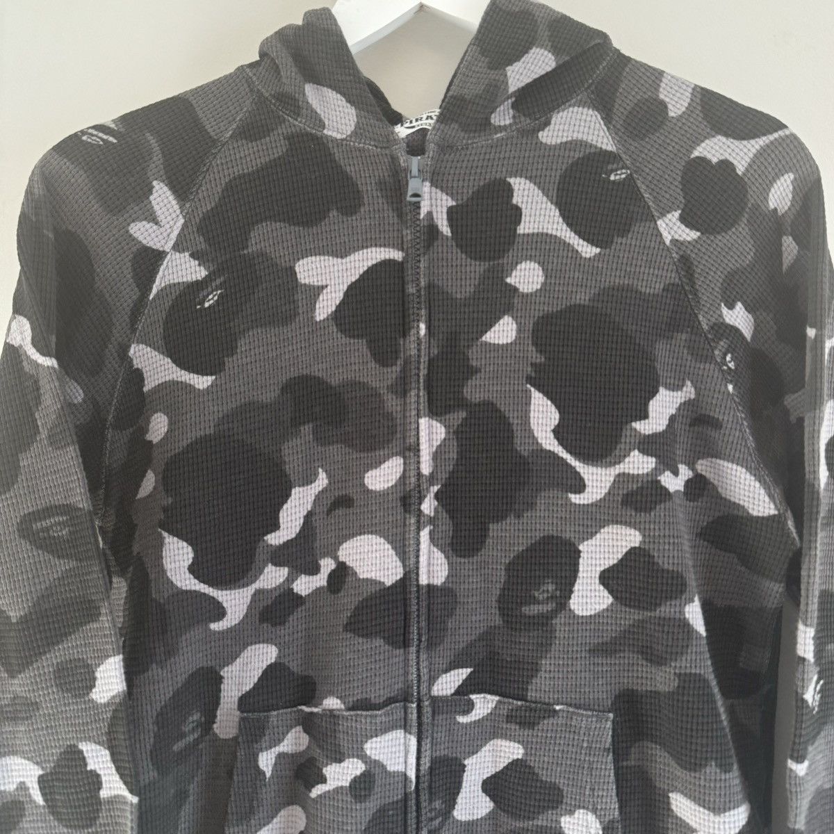 Bape OG Bape Pirate Store Camo Thermal Waffle Zip Up Hoodie | Grailed