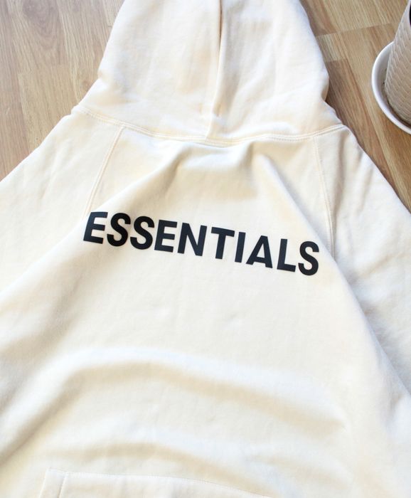 Fear of God Essentials x Fear Of God Biege Hoodie | Grailed