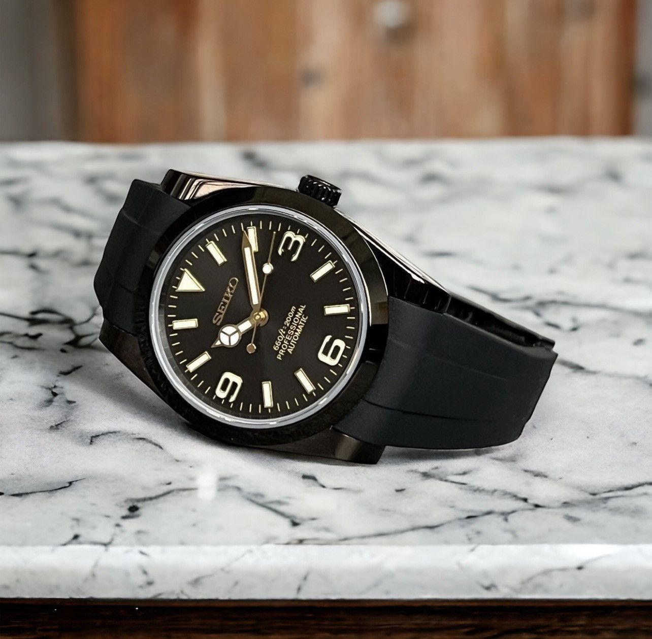 Seiko Seiko Explorer 1 Black 36mm Steel Oysterflex Automatic Watch ...