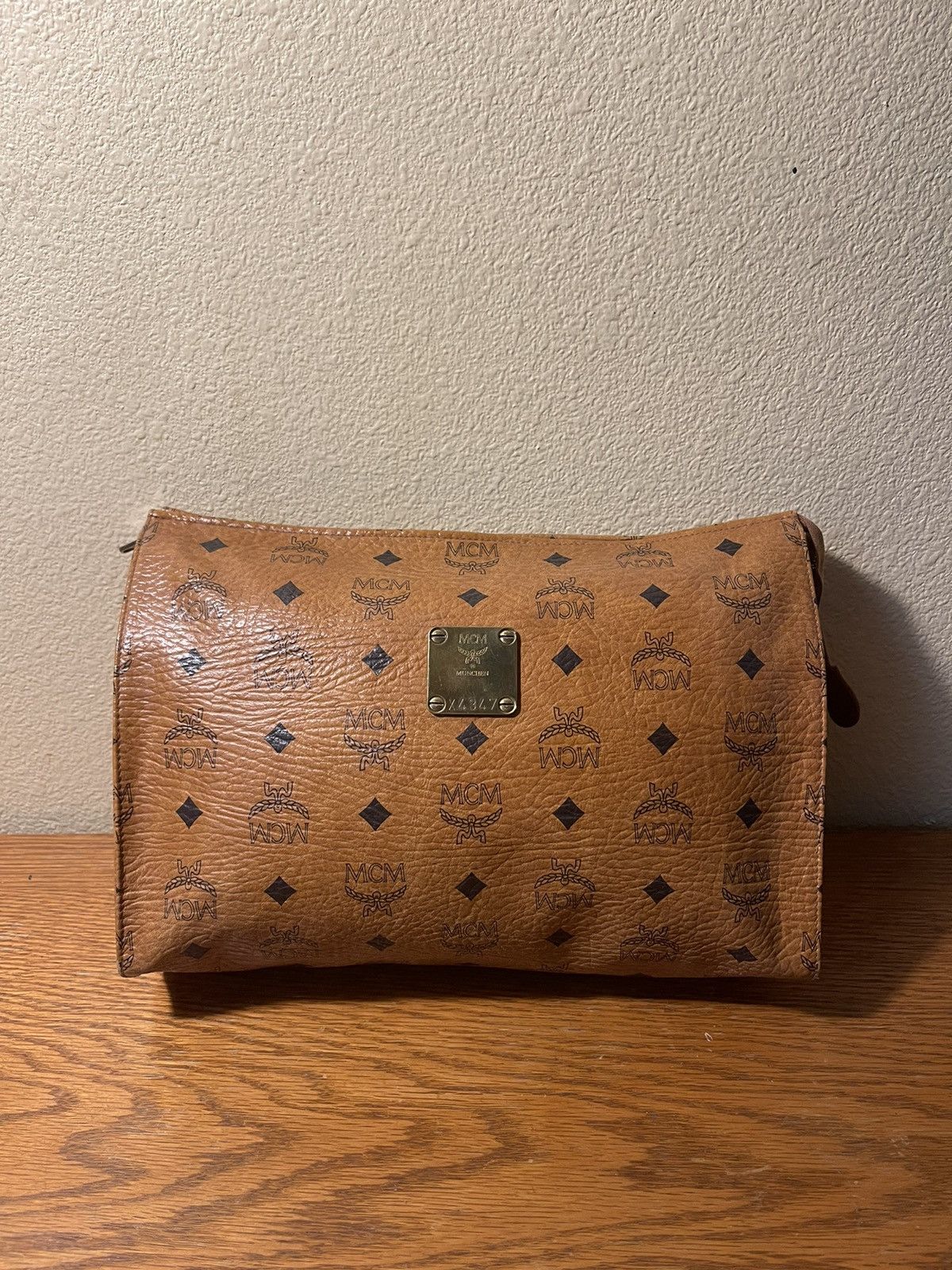 MCM Vintage MCM Mode Creation Munich Visetos cognac toiletry bag | Grailed