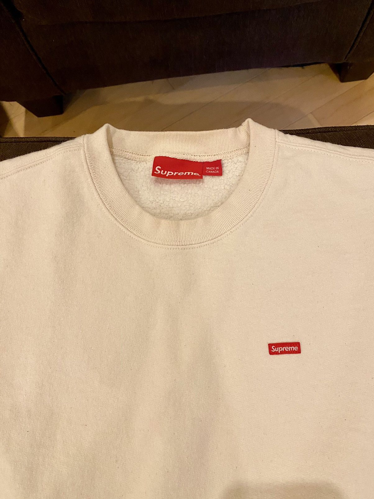 Supreme Supreme Small Box logo Crewneck Natural Medium | Grailed