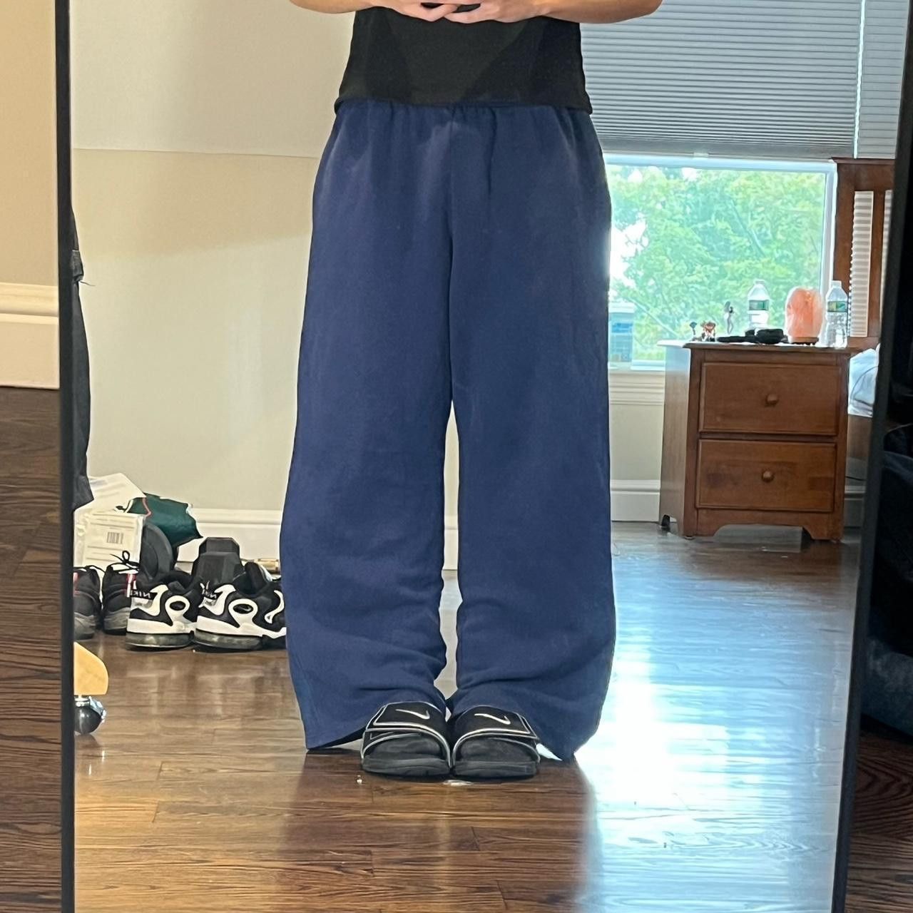 Vintage 2000s baggy wide leg navy blue joe boxer sweatpants | Grailed