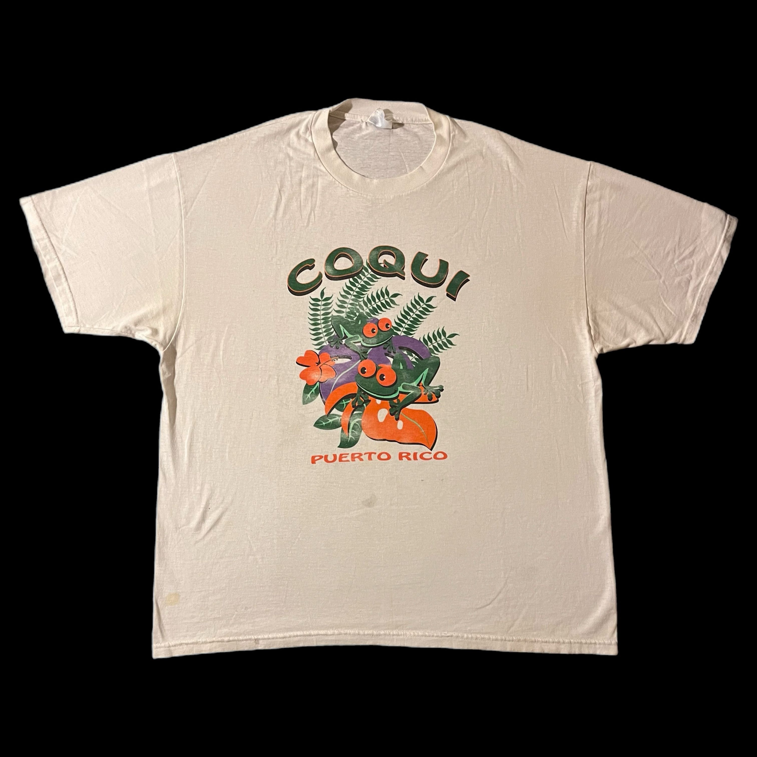 Vintage VTG 90s Coqui Puerto Rico Rainforest Tree Frogs Travel Tee ...