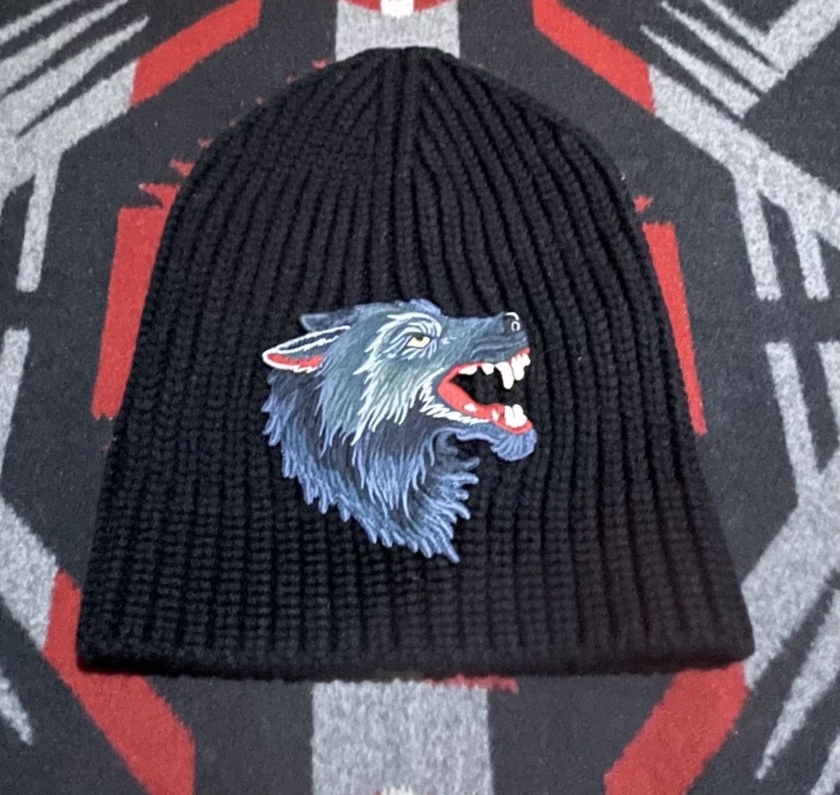 Gucci Fall 17 Black Wool Wolf Knit Hat | Grailed