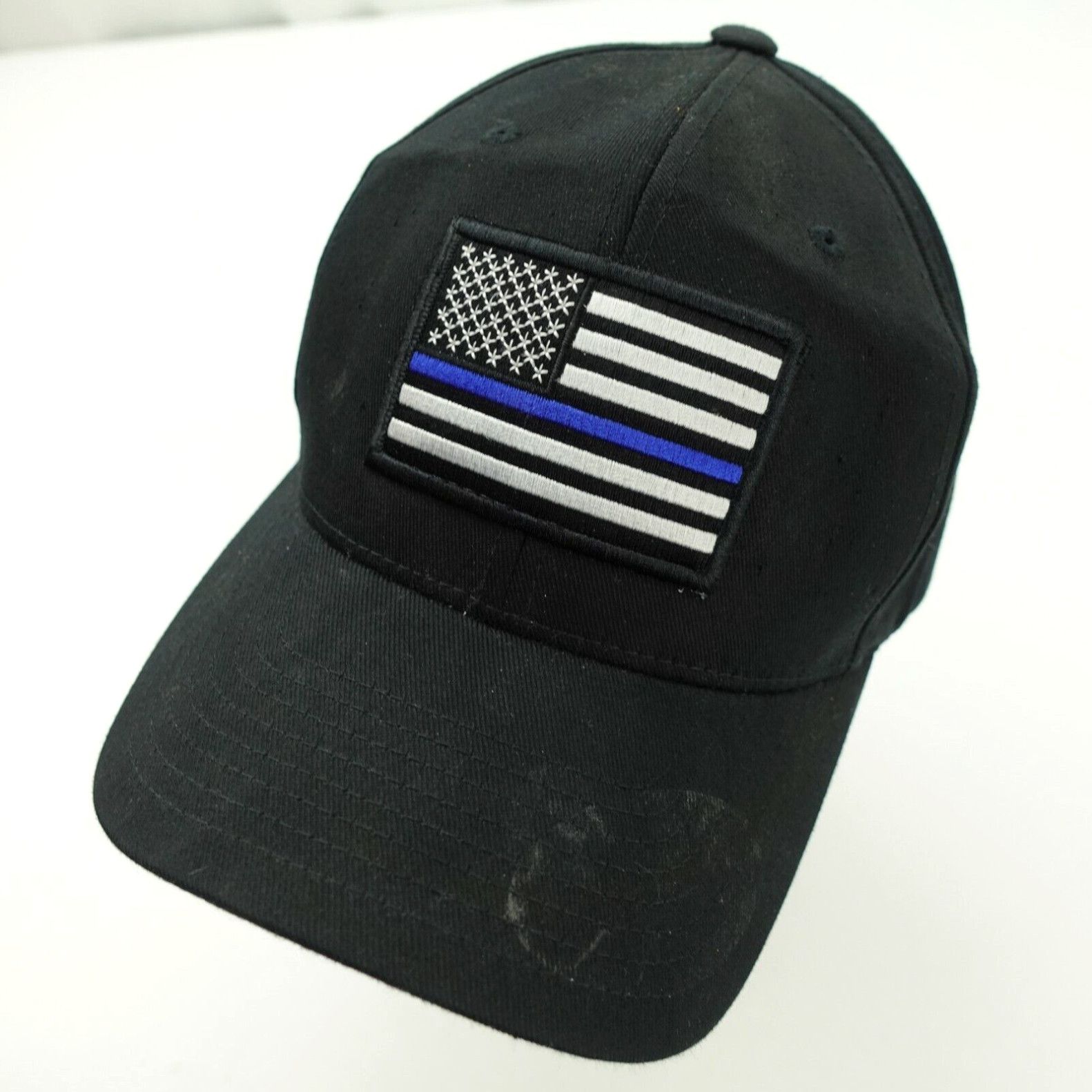 Vintage Blue Line American Flag Ball Cap Hat Fitted S/M Baseball Adult ...
