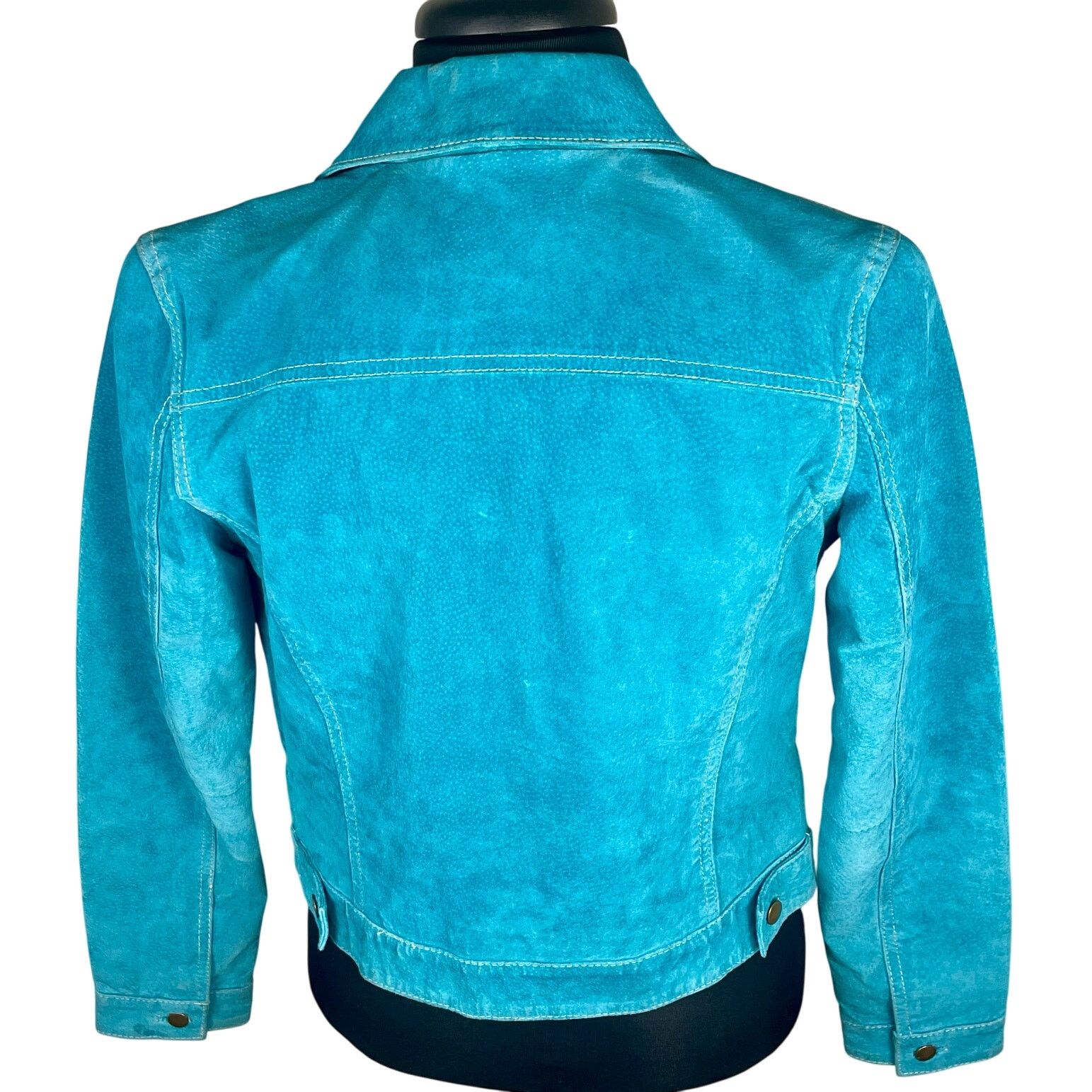 Scully Leather Scully Blue Turquoise Suede Jean Jacket XS Western ...