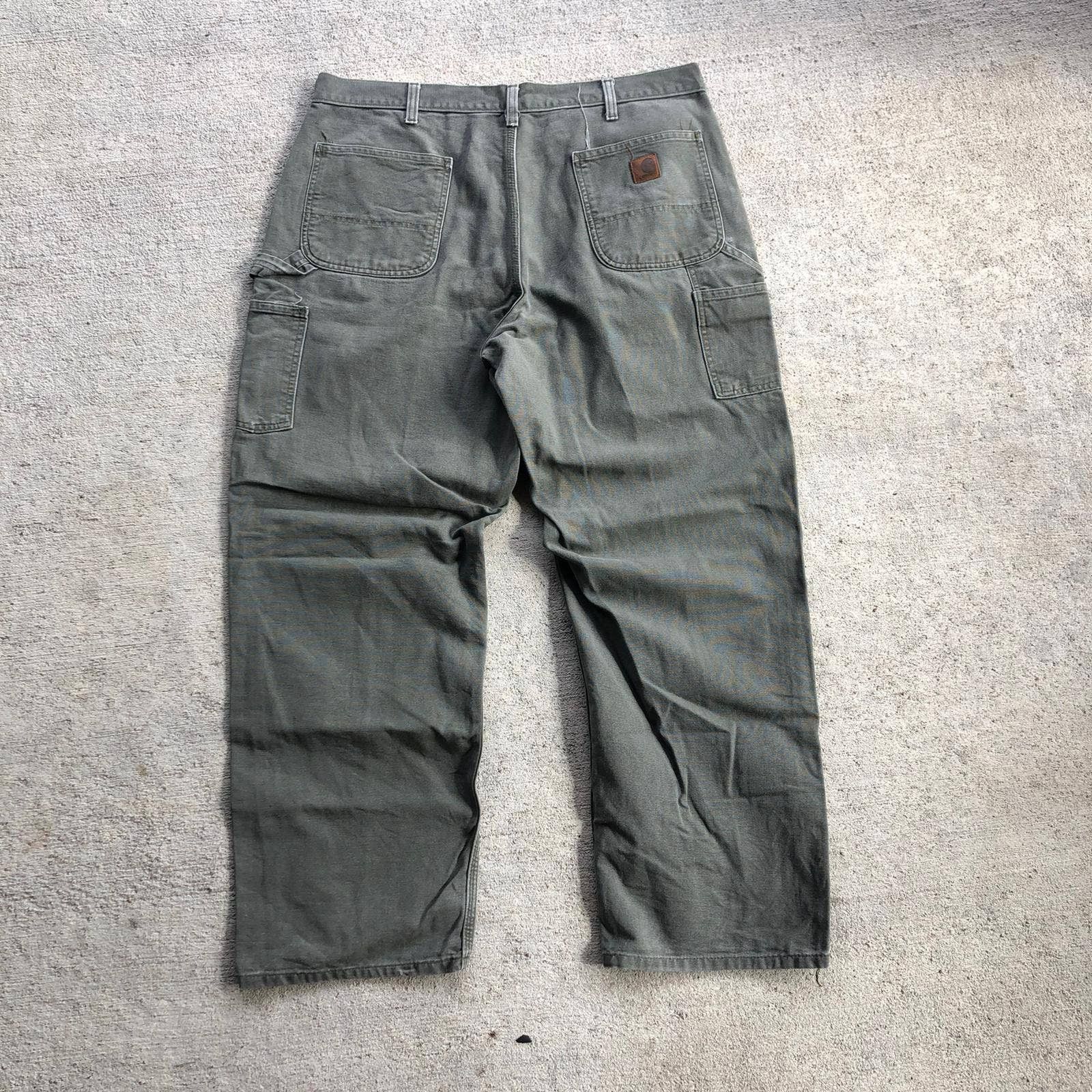 Vintage Vintage Carhartt Olive Green Faded Carpenter Pants | Grailed