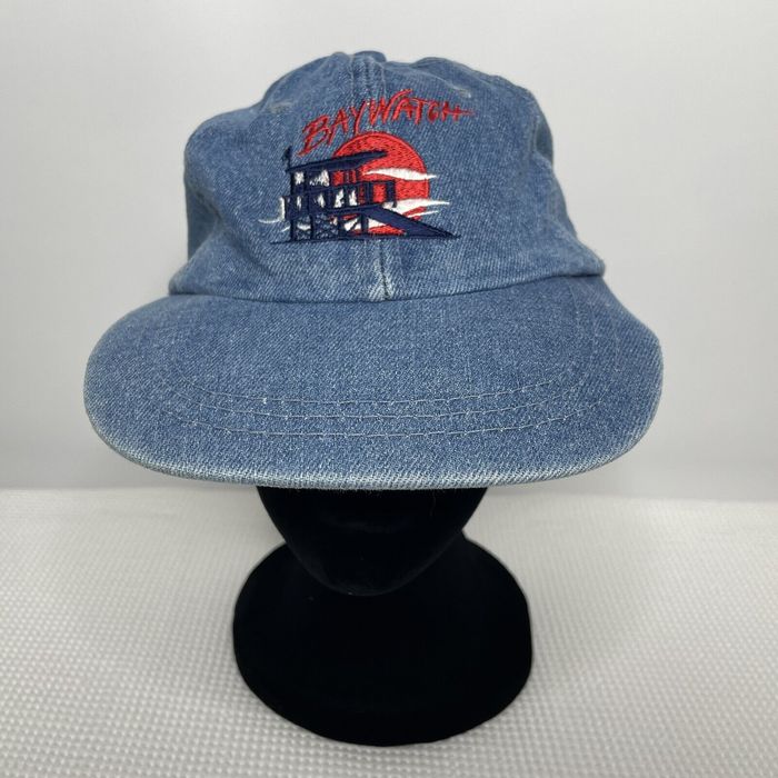 Vintage 90s Baywatch Embroidered Blue Denim Cap Hat Adjustable | Grailed