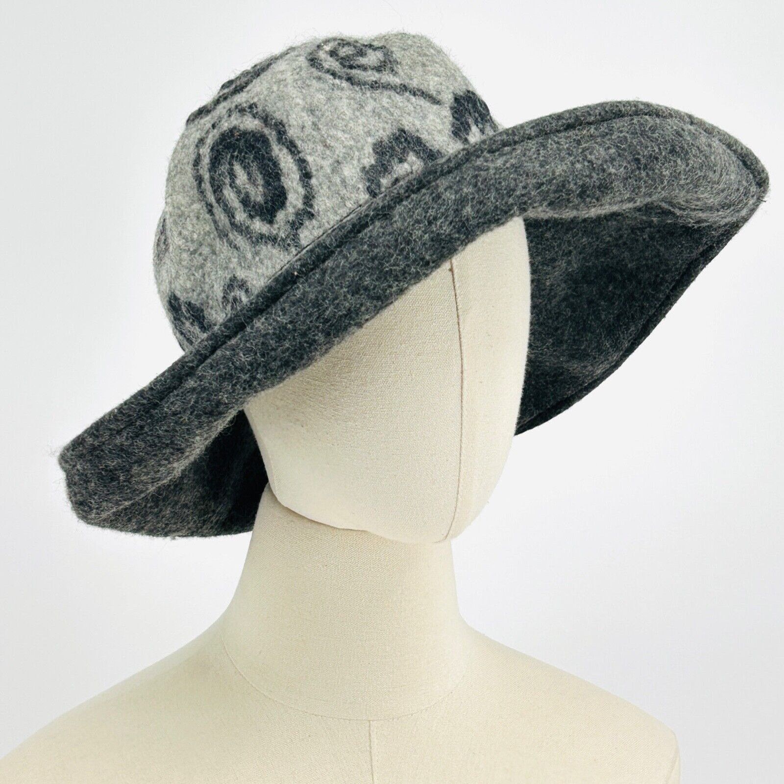 Handmade RARE Miriam Carter Grey Black Spiral 100% WOOL Felt Hat | Grailed